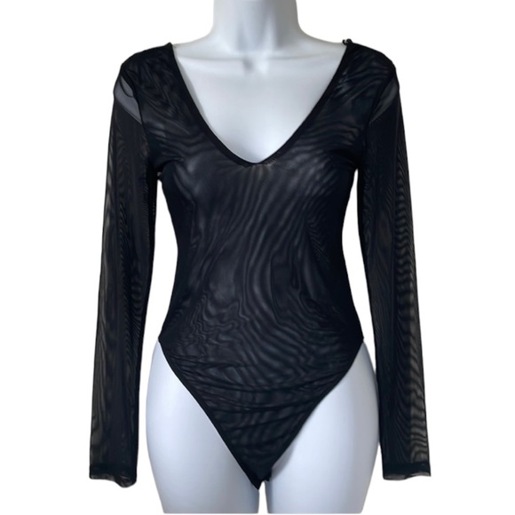 Socialite | Tops | Socialite Sheer Black Bodysuit | Poshmark
